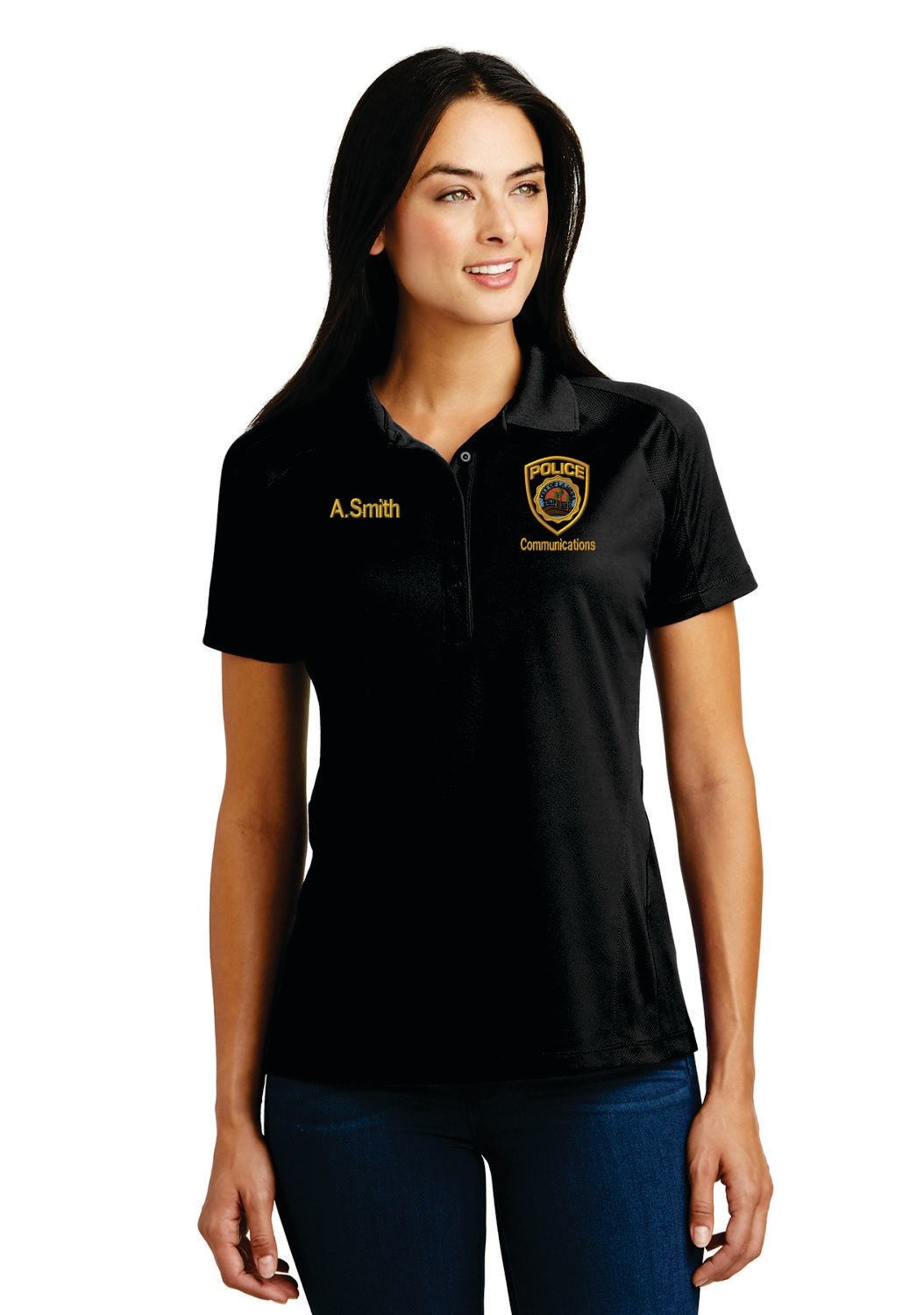 L474 LMPD Ladies Dri-Mesh® Pro Polo Black - The Uniform Store
