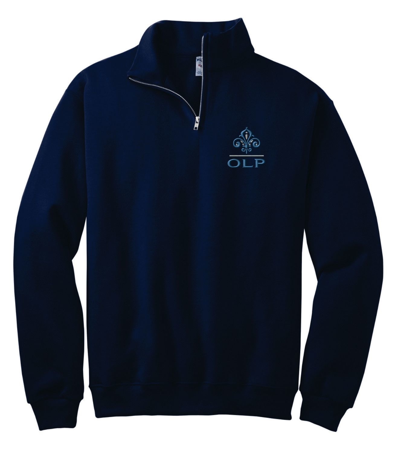995M OLP 1/4-Zip Cadet Collar Sweatshirt Navy - The Uniform Store