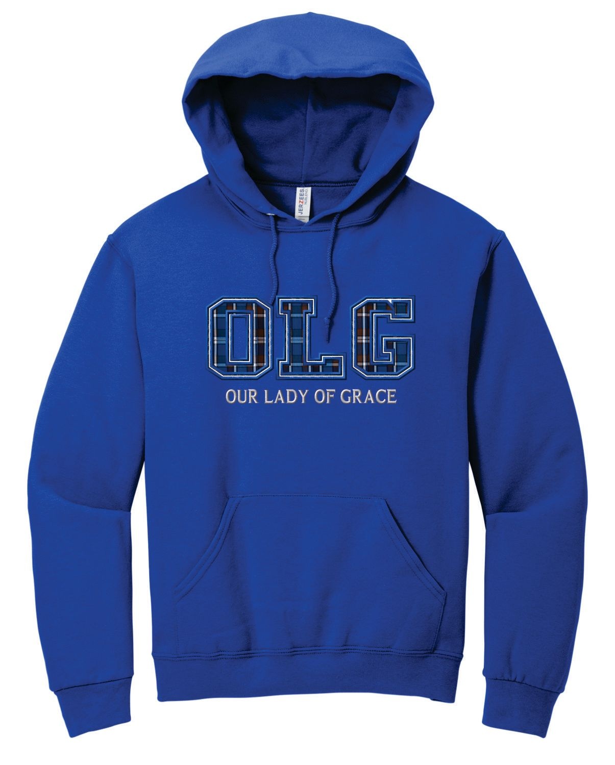 996 OLG Fleece Pullover Sweatshirt w/ Plaid Applique - The Uniform Store