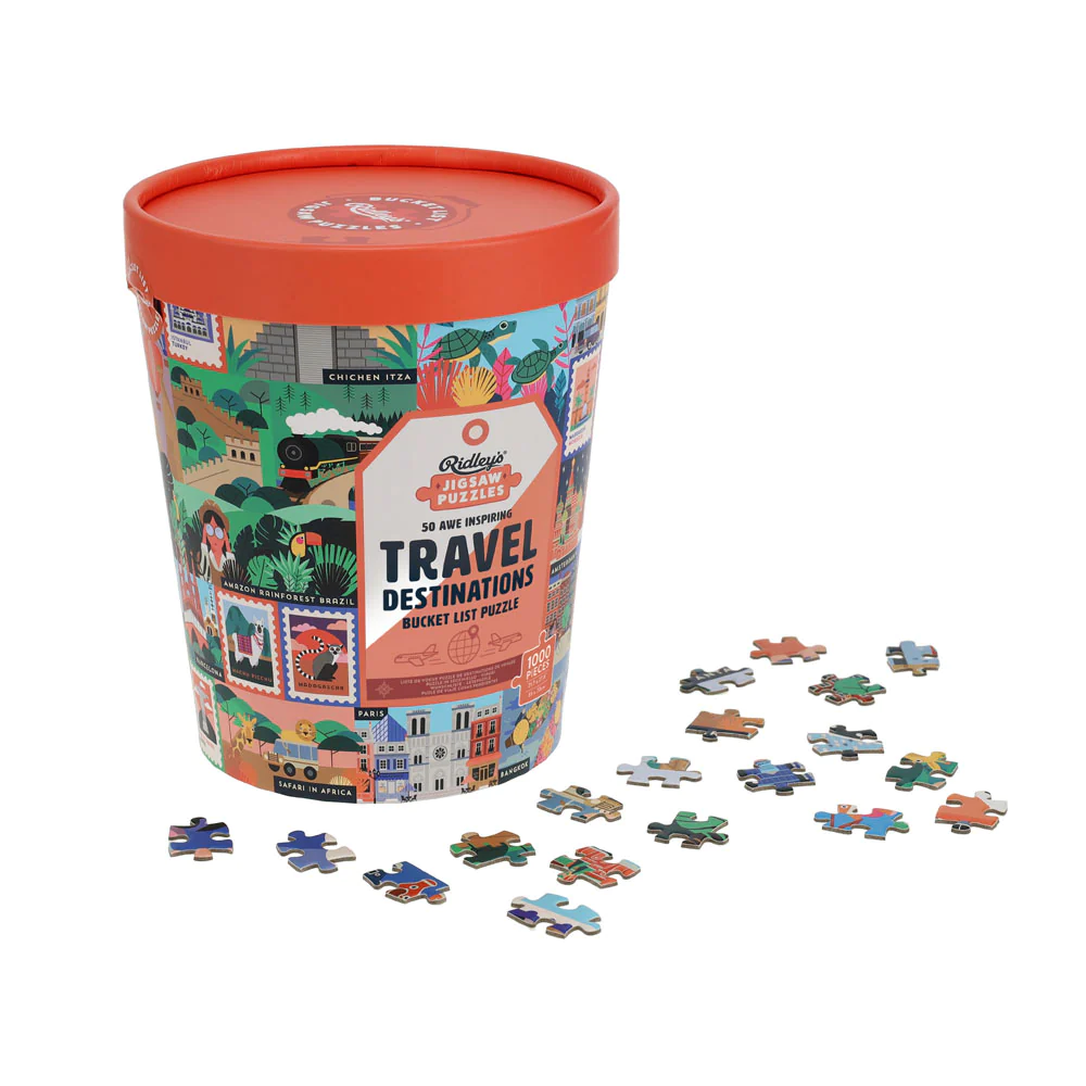 1000 pc Puzzle 50 Awe-Inspiring Travel Destinations Bucket List ...