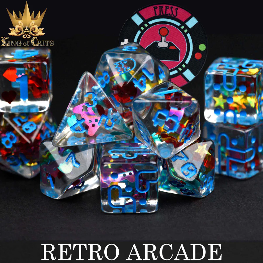 DND Dice Retro Arcade Polyhedral 11 die set - Guardian Games