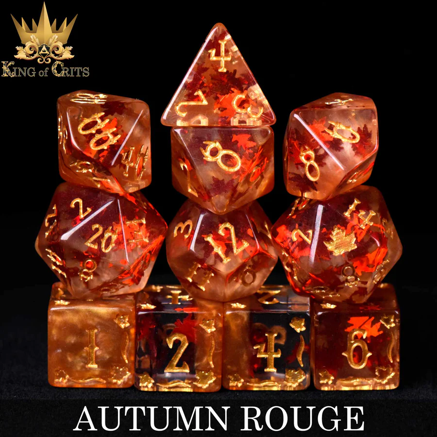DND Dice Autumn Rouge Polyhedral 11 die set - Guardian Games
