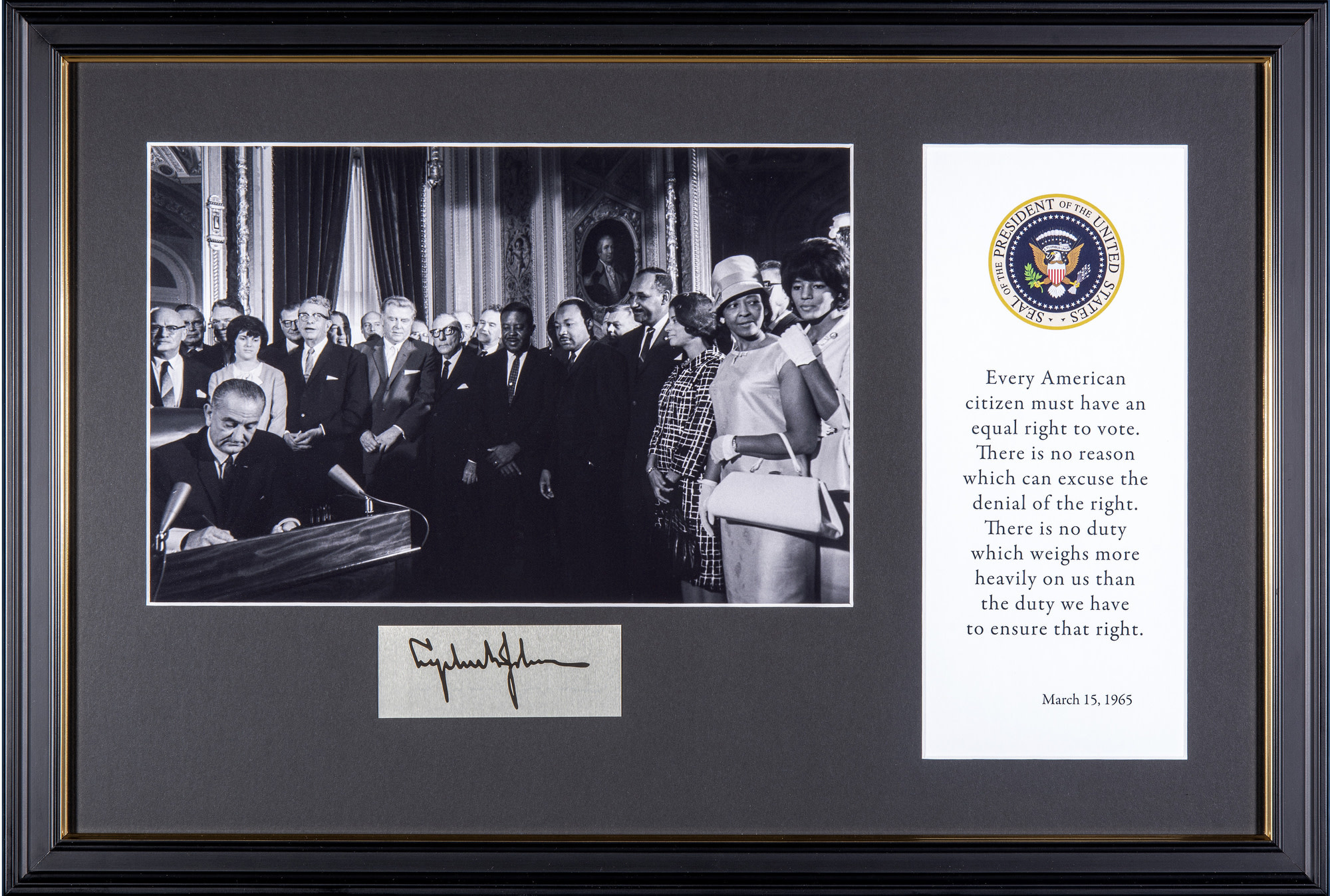VOTING RIGHTS SIGNING FRAMED - The Store at LBJ