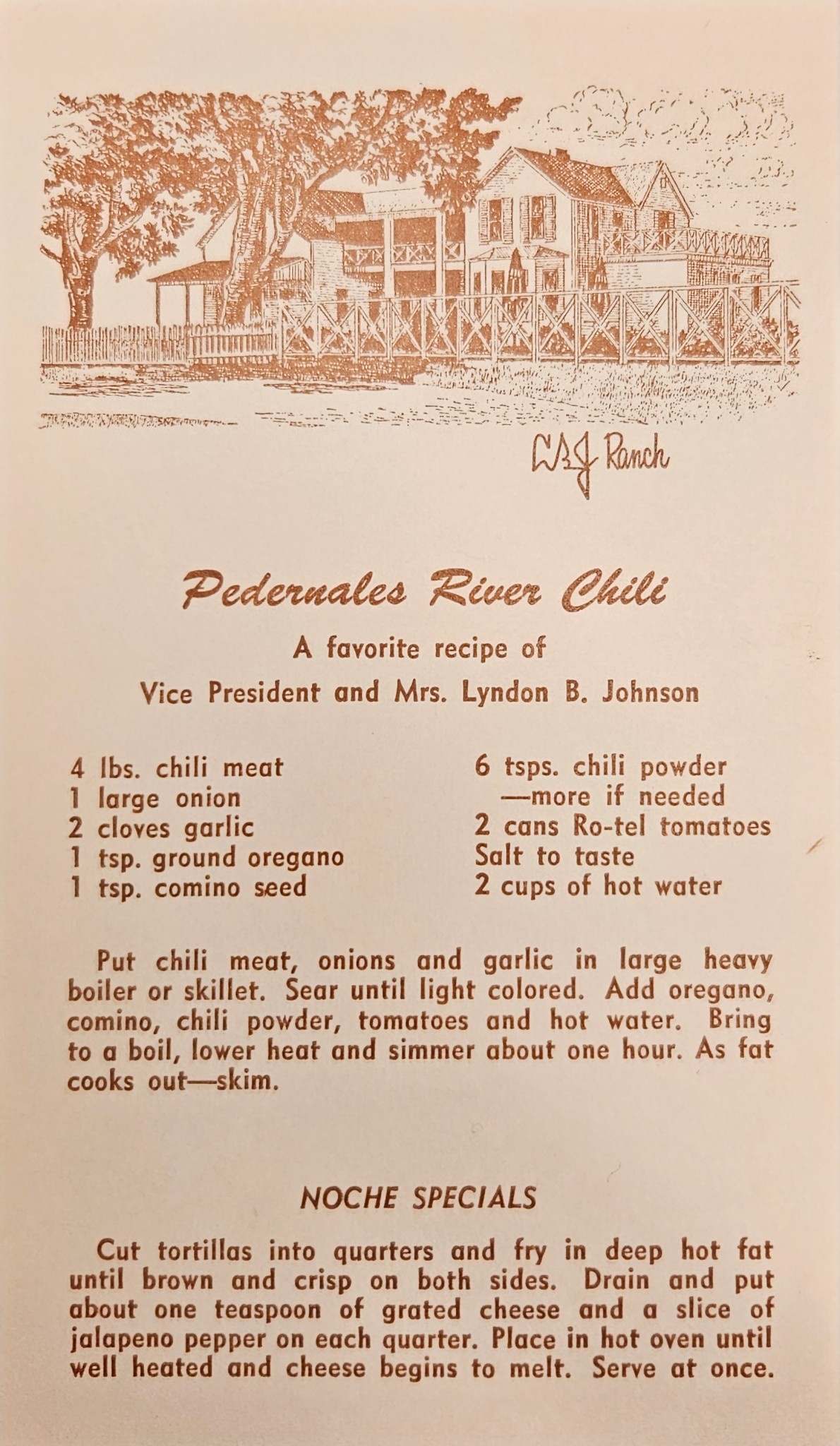 Johnson Chili Recipe 5.5 x 3 - The Store at LBJ