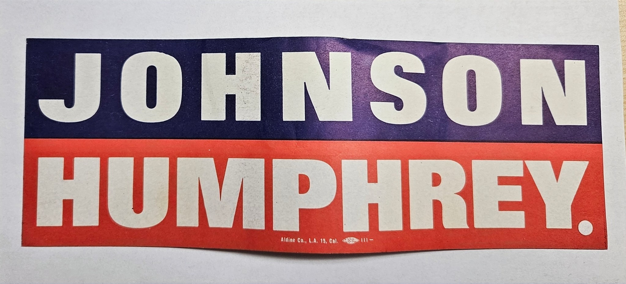(short) Johnson/Humphrey Bumper Sticker - The Store at LBJ