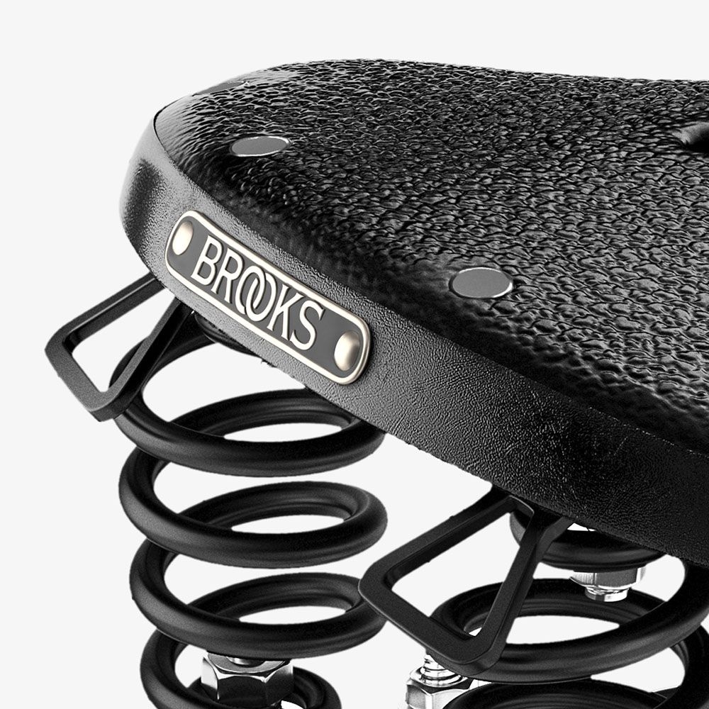 Brooks B135 Saddle Black Chrome Steel w/Clamp Double Springs - Urbane ...
