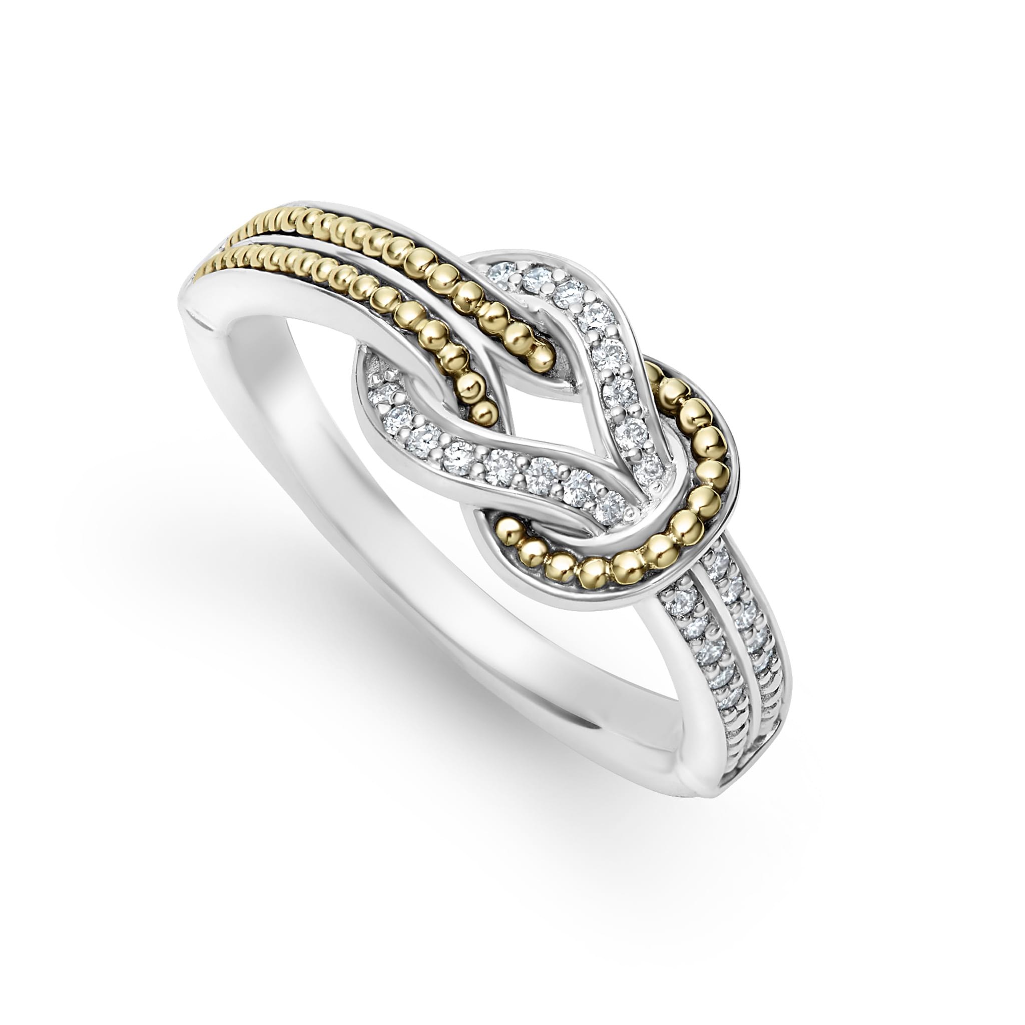 Newport Two Tone Knot Diamond Ring - j.hoffman's