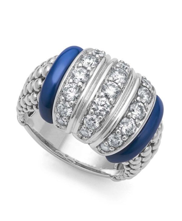 Blue Caviar Ultramarine Diamond Ceramic Caviar Ring - j.hoffman's