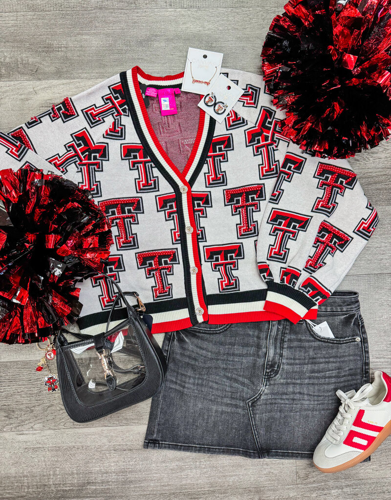 Queen of Sparkles Texas Tech Rhinestone Cardi - j.hoffman's