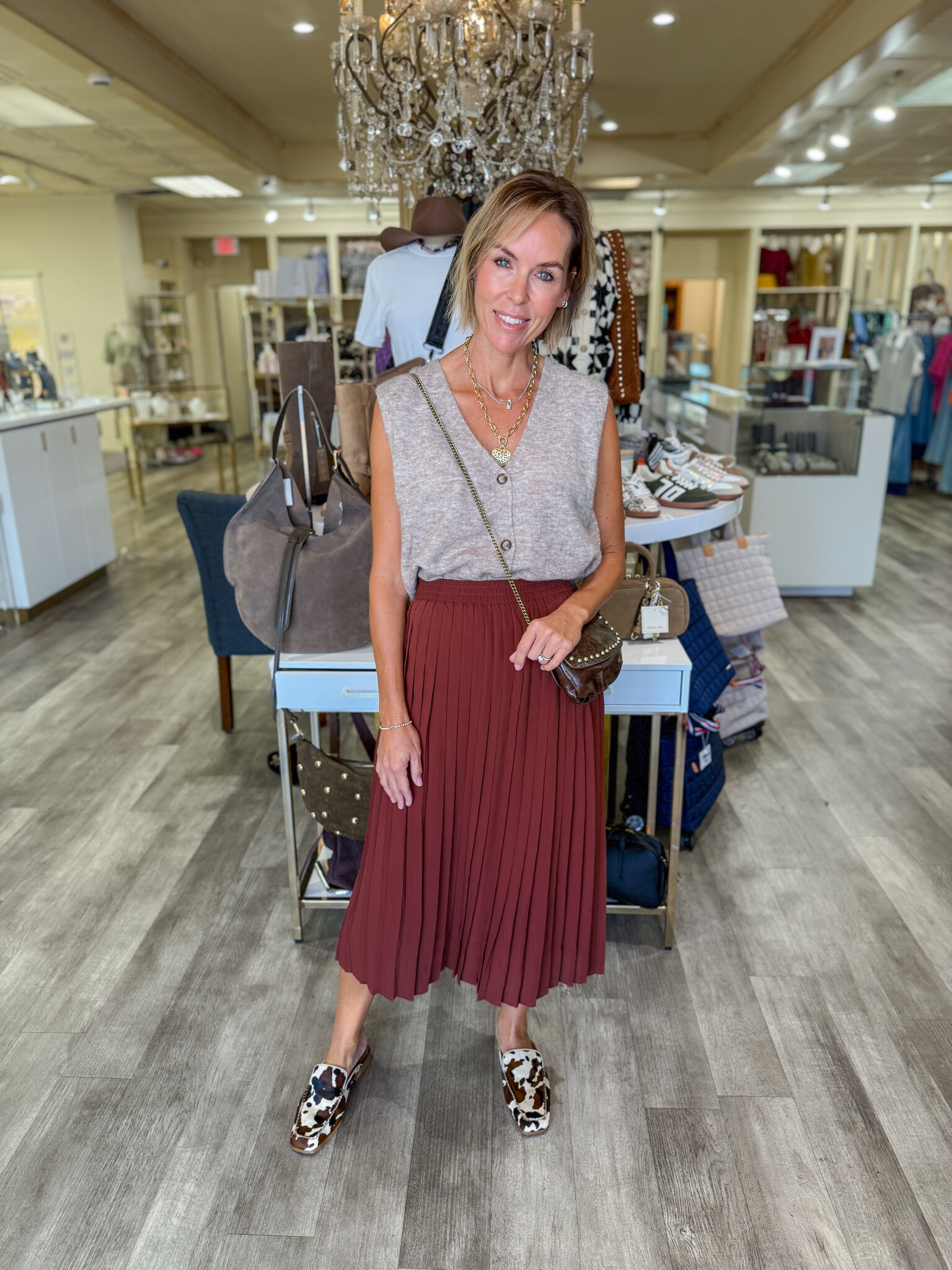 Plisse Skirt- Chocolate - j.hoffman's