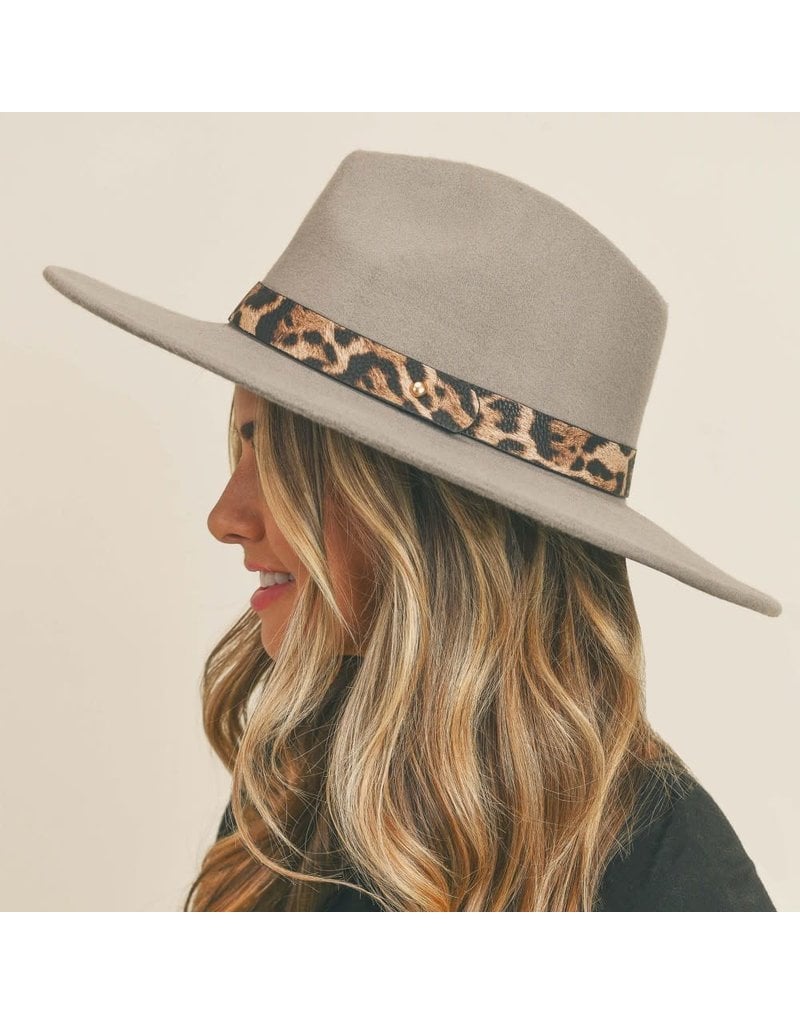 Felt Panama with Animal Print band - Trend Boutique