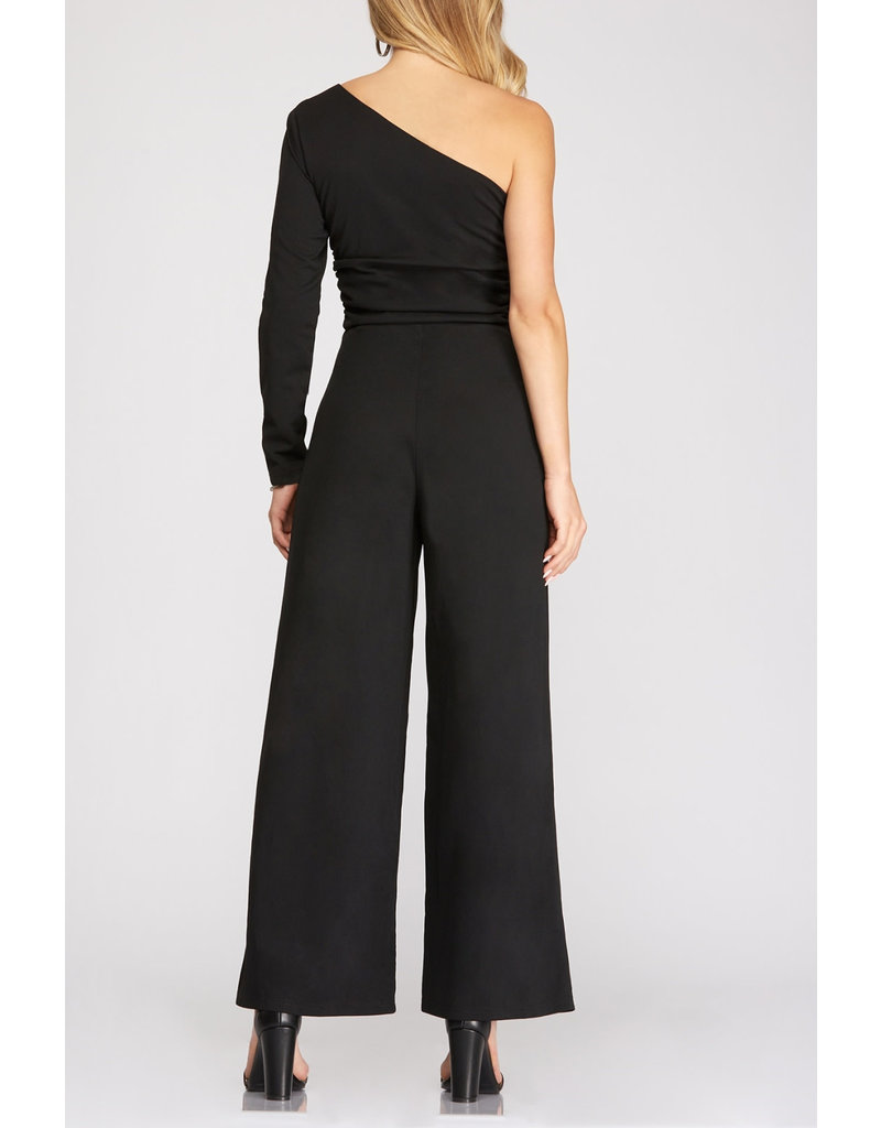 One Shoulder Knit Jumpsuit - Trend Boutique