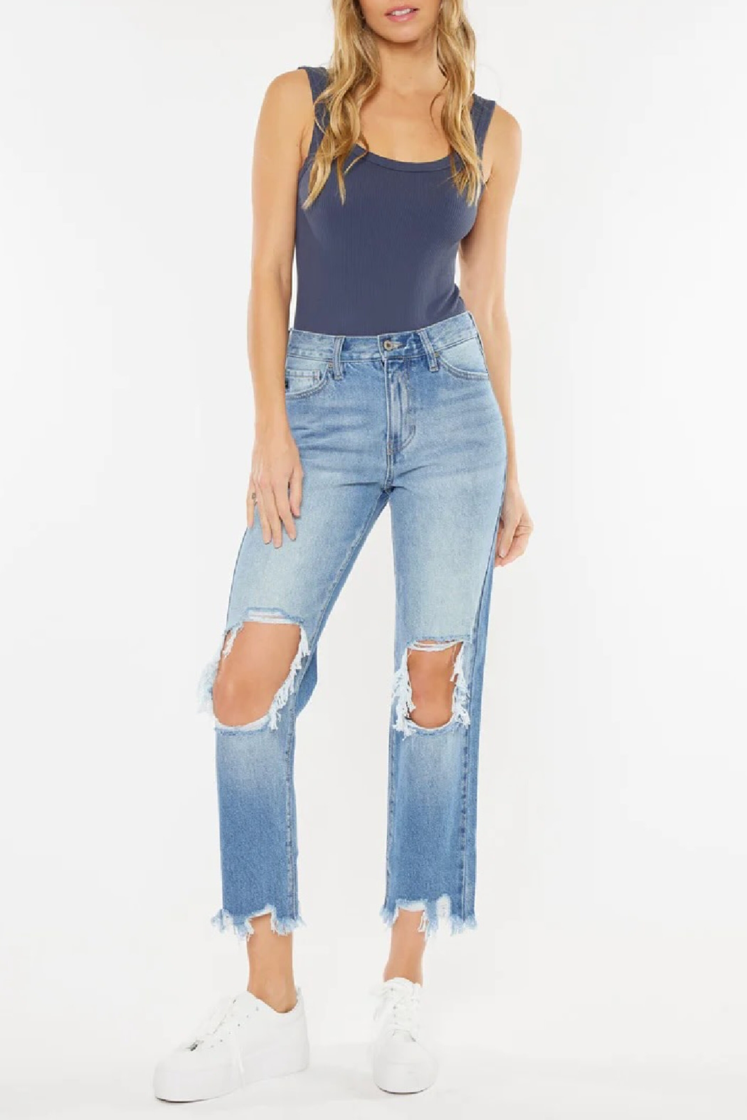 High Rise Rigid Denim - Trend Boutique