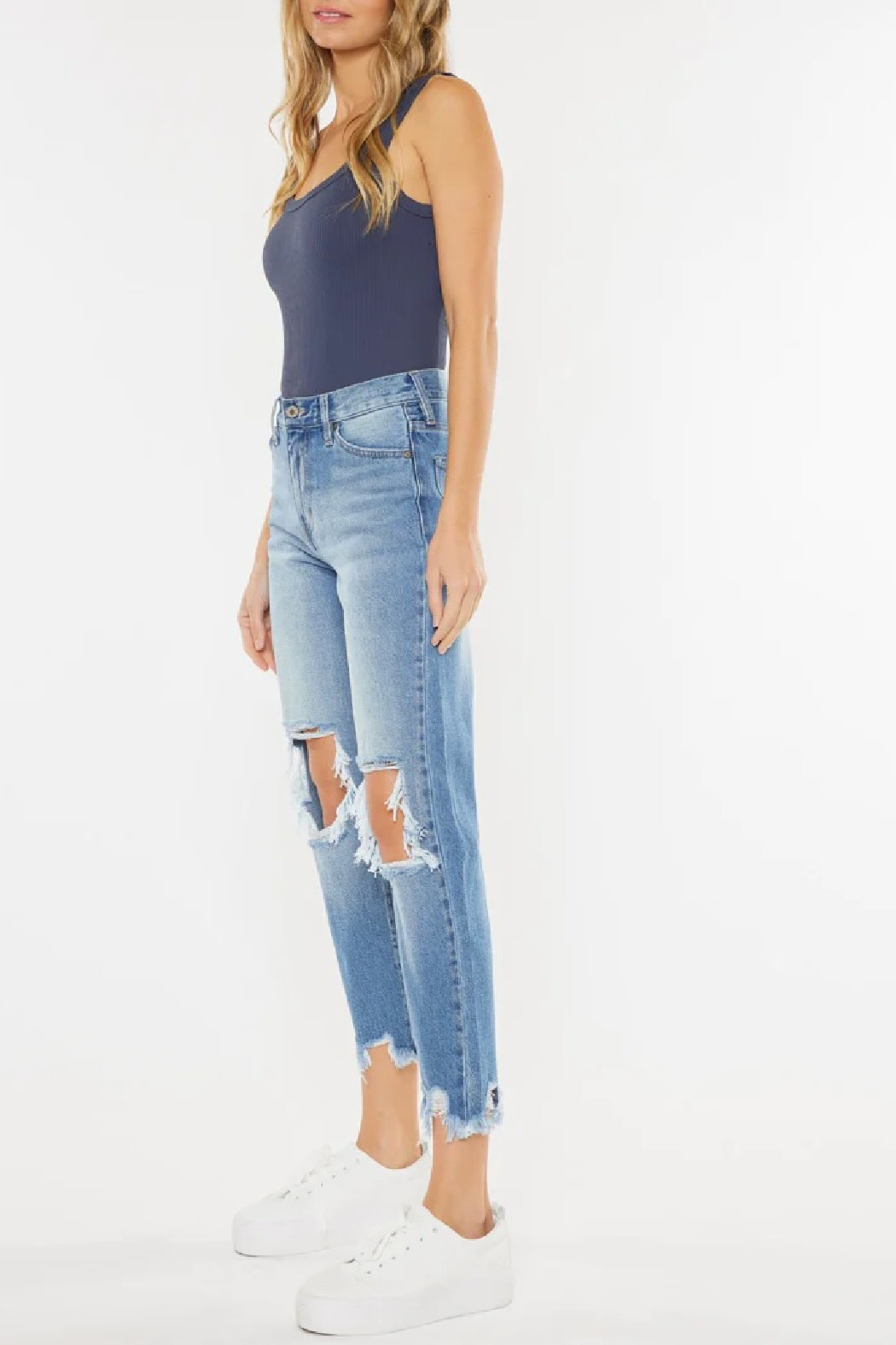High Rise Rigid Denim - Trend Boutique
