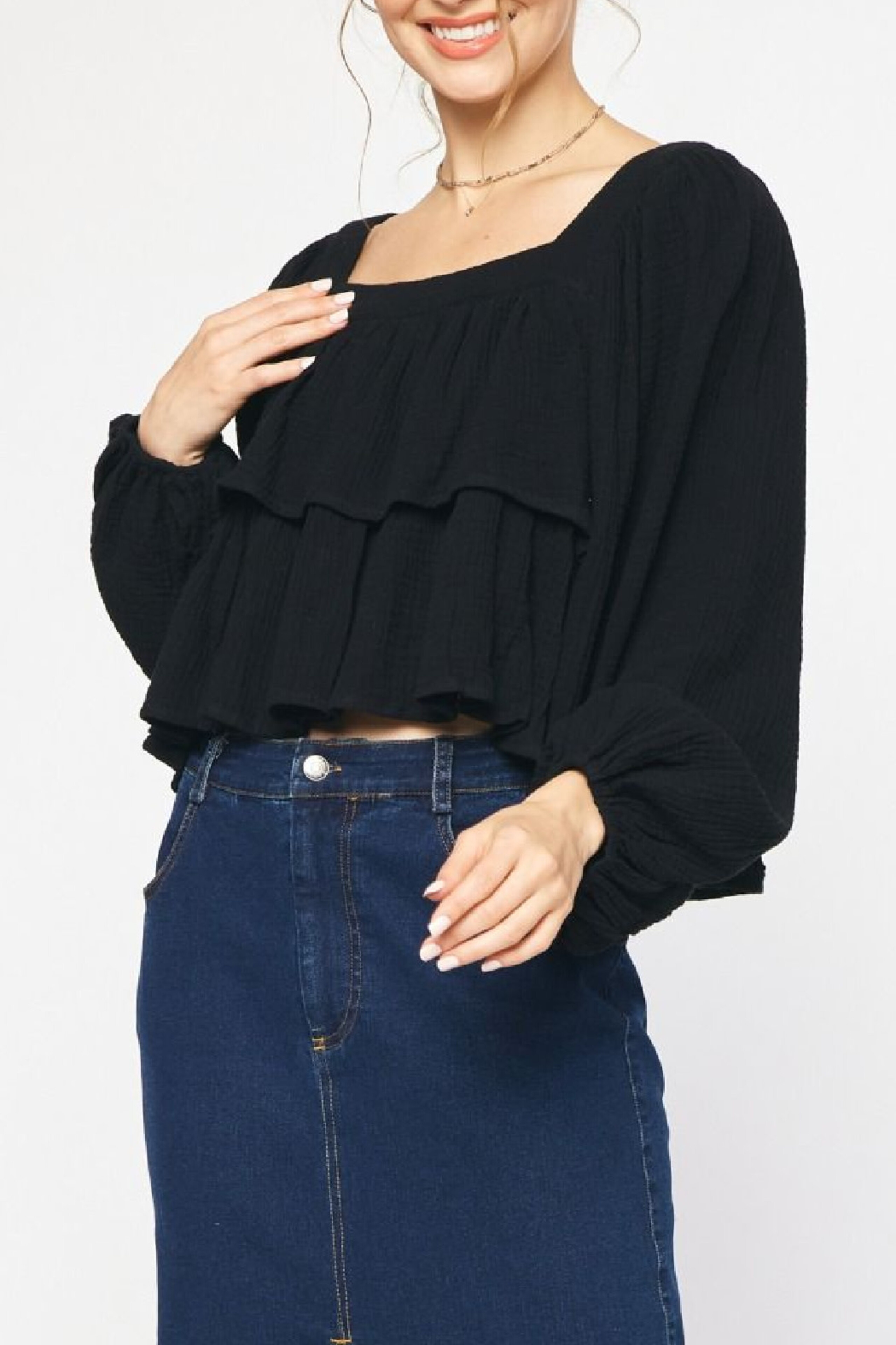 Ruffled Crop Top - Trend Boutique