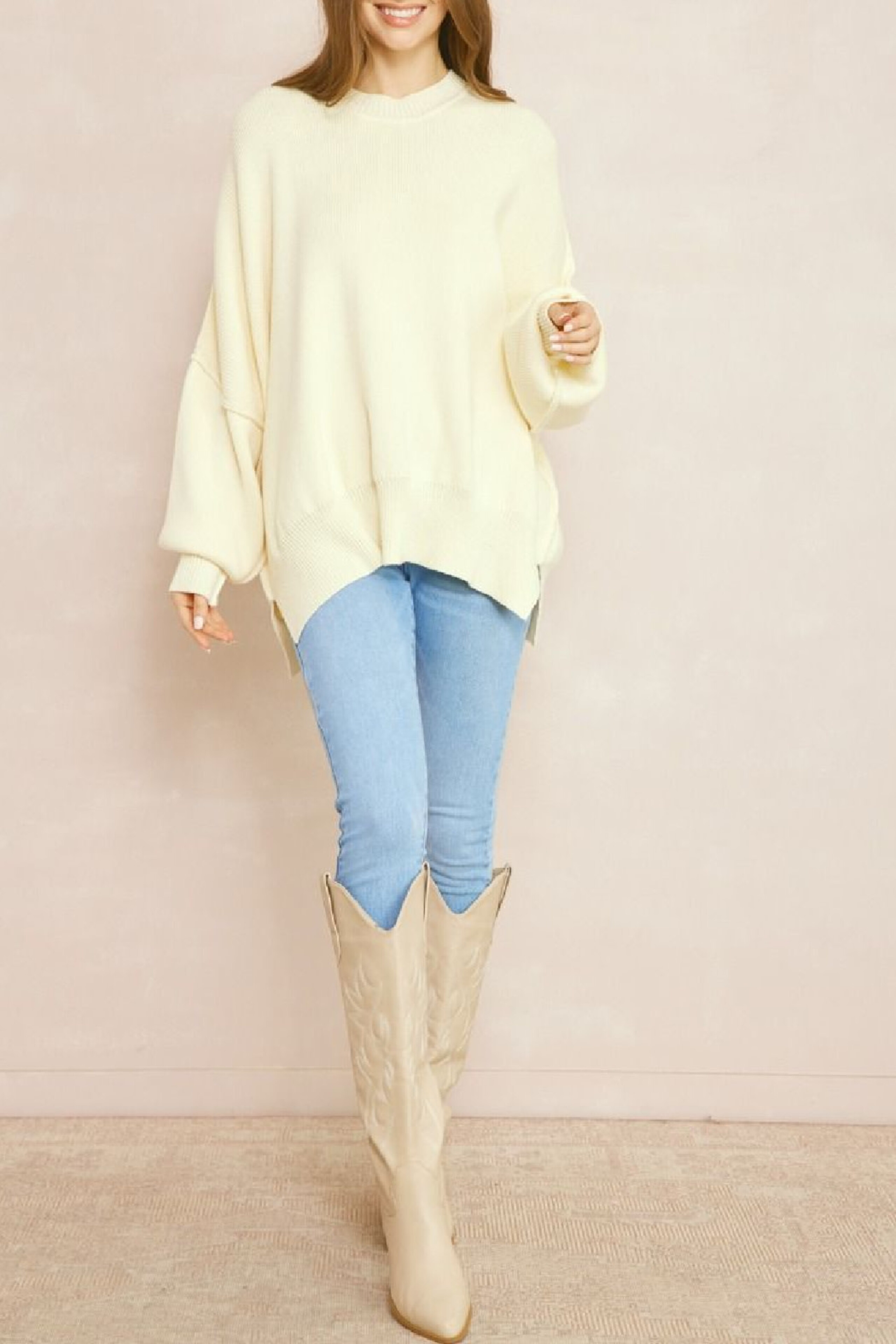 Oversized Knit Sweater - Trend Boutique