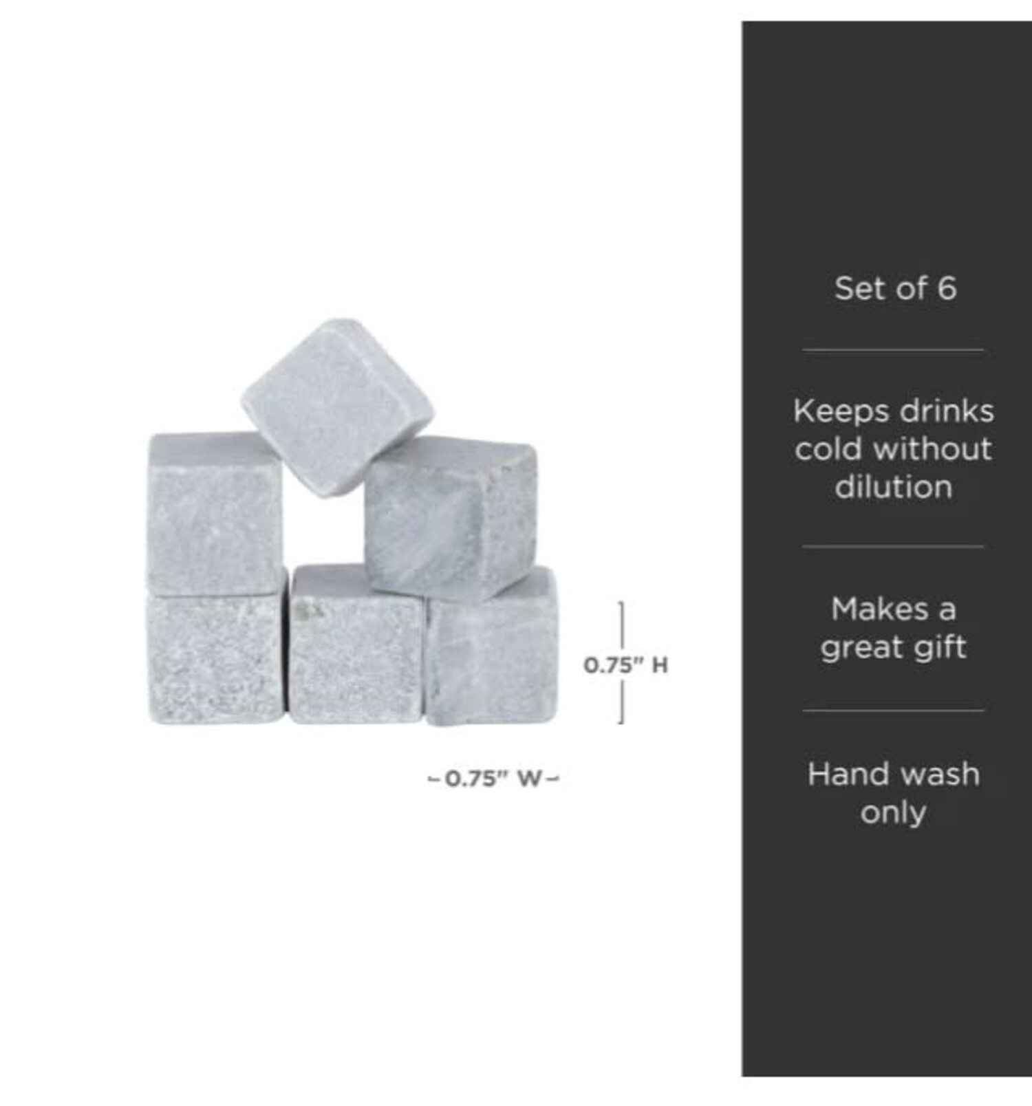 Glacier Rocks: Soapstone Cubes - Set of 6 - CAPERS Home