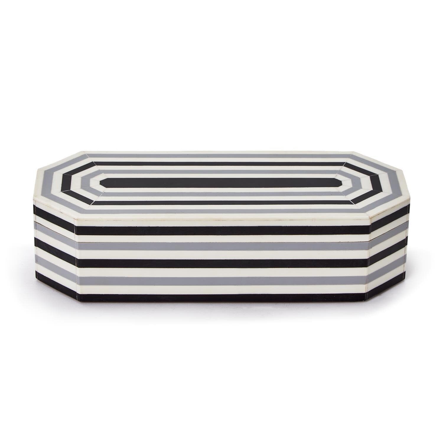 Grey Concentric Covered Box - CAPERS Home