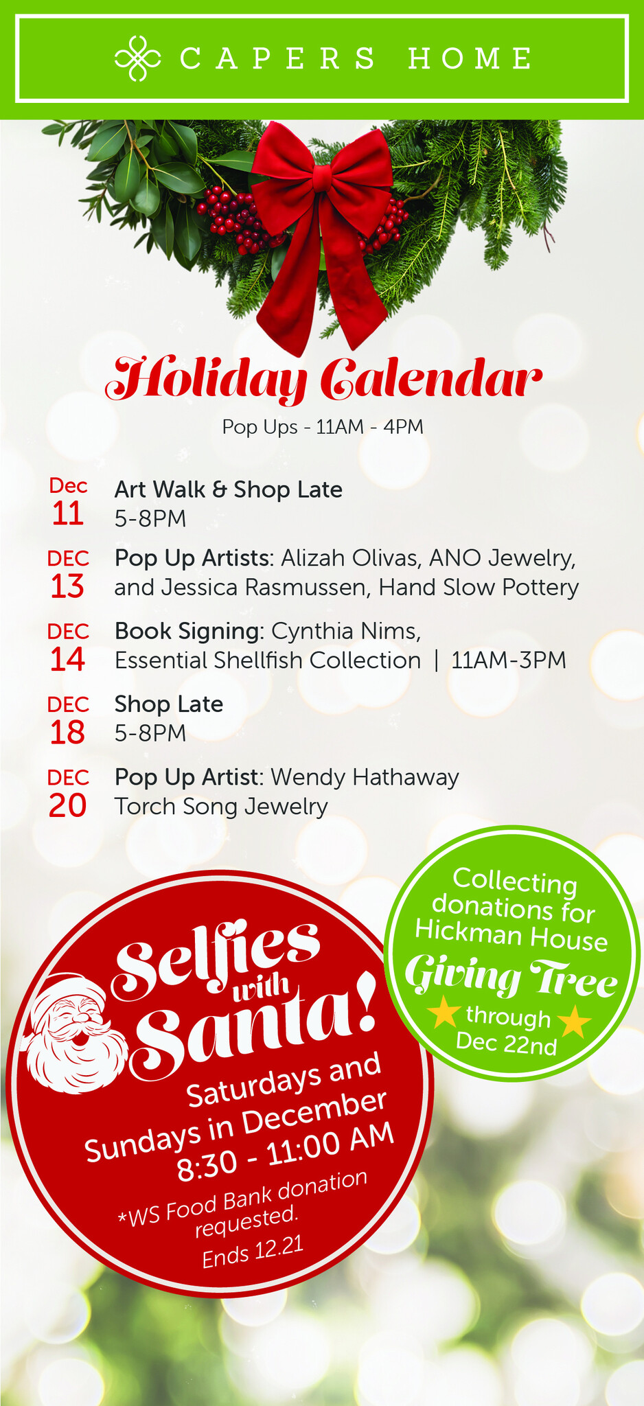 2025 Holiday Event Calendar | CAPERS Home - CAPERS Home