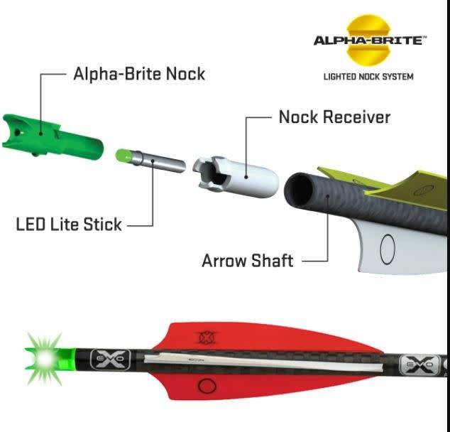 Alpha Brite Light Nock System - Green - Brothers Outdoors LLC