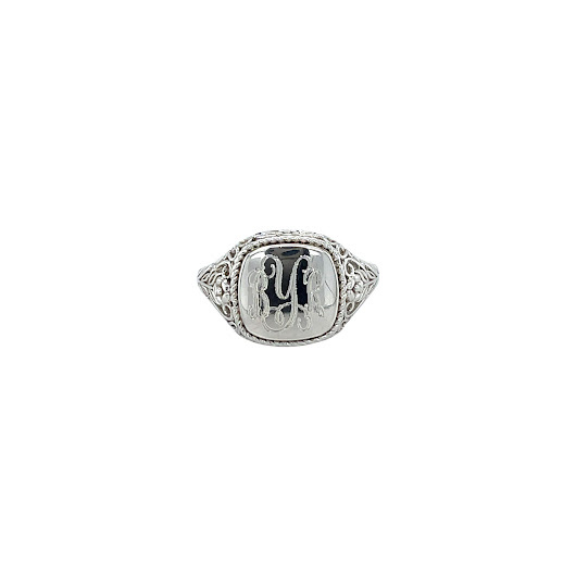 Sterling Silver Gate Monogram Ring - Gold Creations
