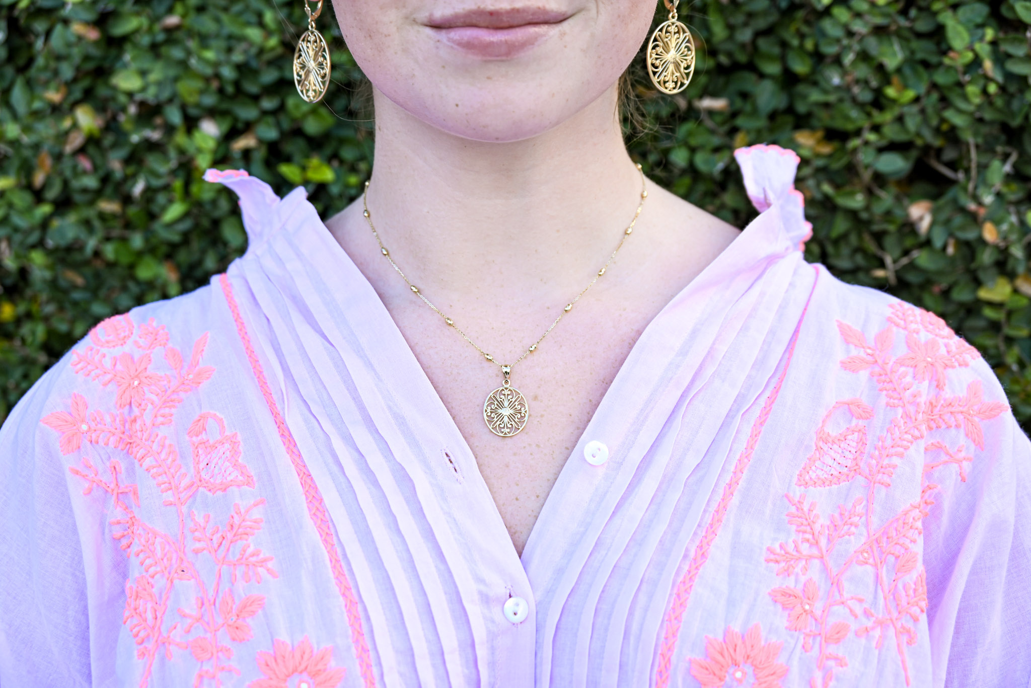 14KY Rainbow Row Gate Pendant - Gold Creations