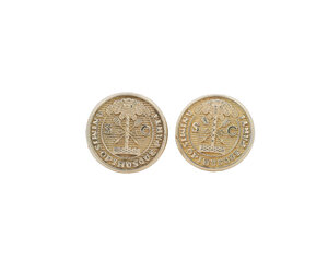 SS/GP Textured Citadel Button Cufflinks - Gold Creations