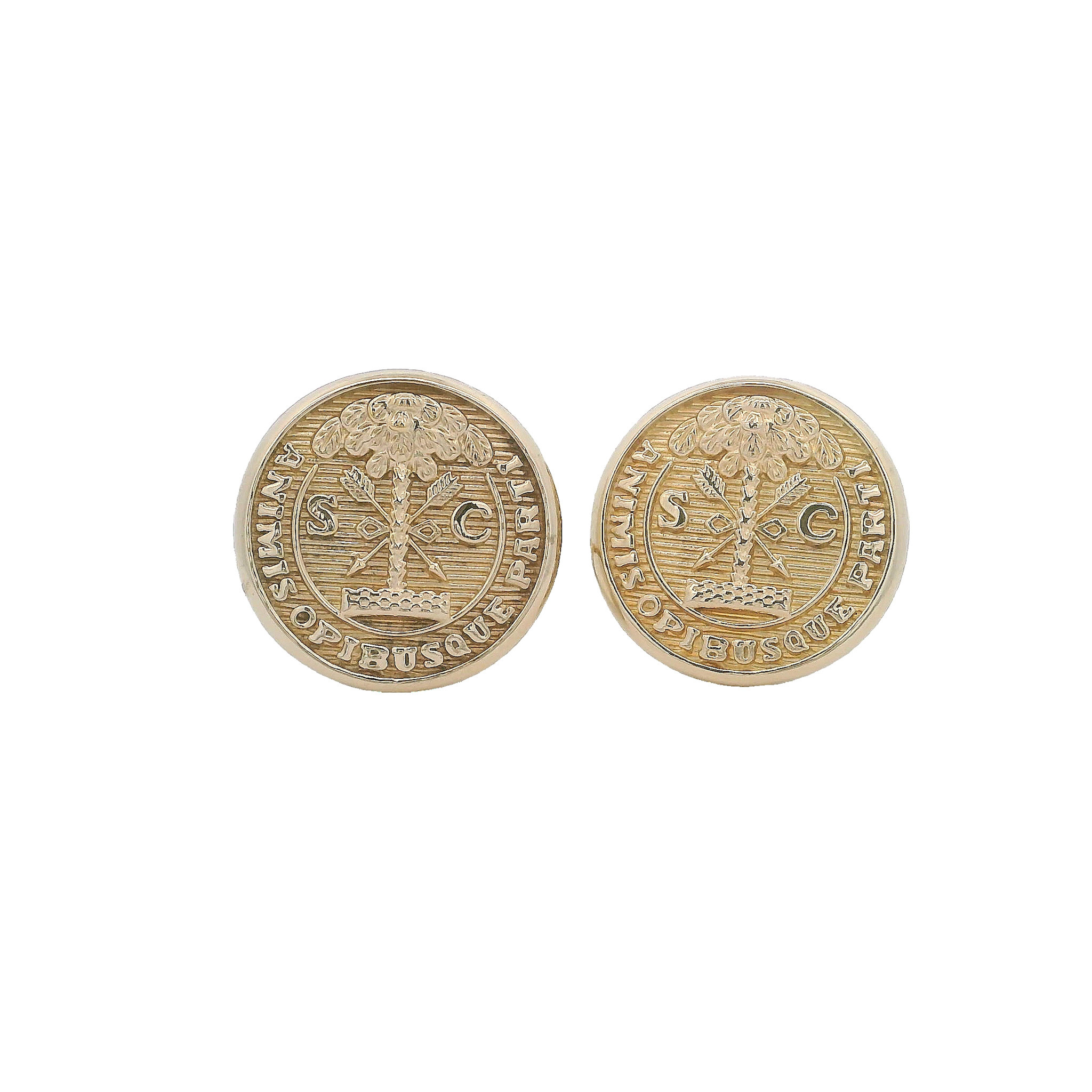SS/GP Textured Citadel Button Cufflinks - Gold Creations