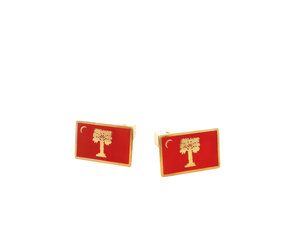 GP/SS Enamel Big Red Citadel Flag Cufflinks-Small - Gold Creations