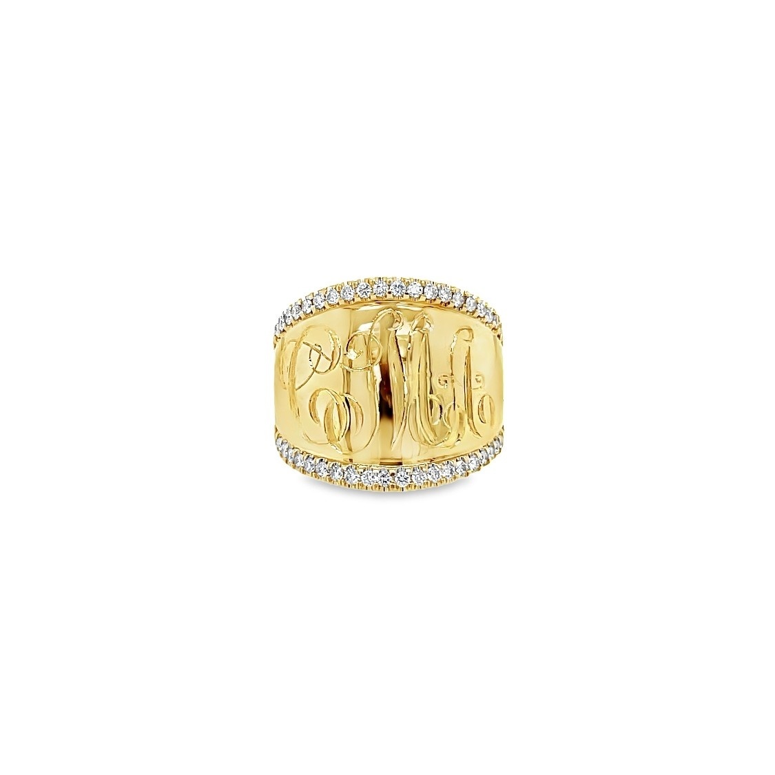 14KY .45ct Diamond GC Cigar Ring Component - Gold Creations