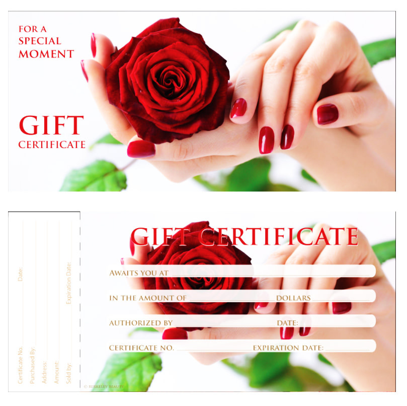 Gift Certificate Booklet - 50 pgs - GC129 - The Studio - Nail and ...