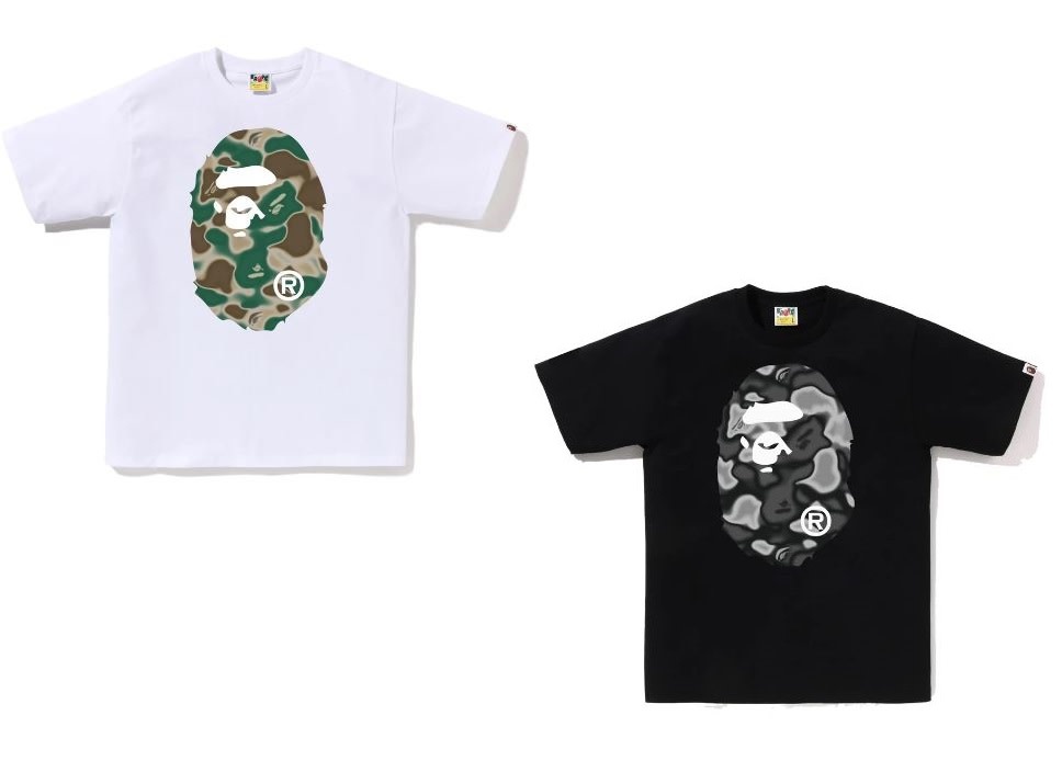 BAPE LIQUID CAMO APE HEAD TEE - Private Stock