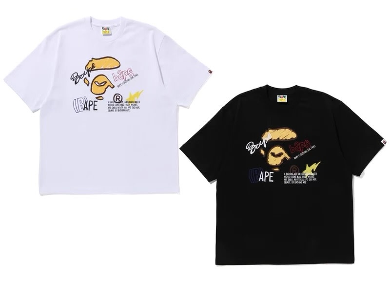 Abathing Ape BAPE HAND DRAWN GRAPHIC TEE - Private Stock