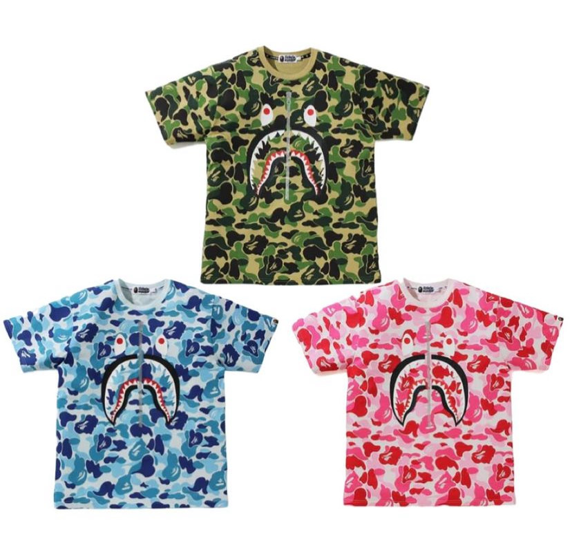 Abathing Ape BAPE ABC FULL CAMO SHARK TEE - Private Stock