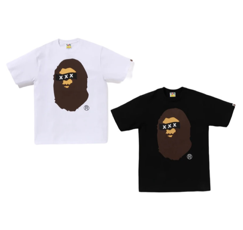 Abathing Ape BAPE X GOD SELECTION APE HEAD TEE - Private Stock