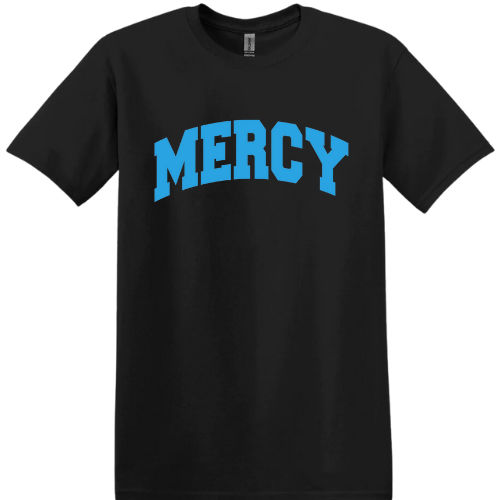 Gildan Black Arched MERCY Tee - Mercy Academy Campus Store