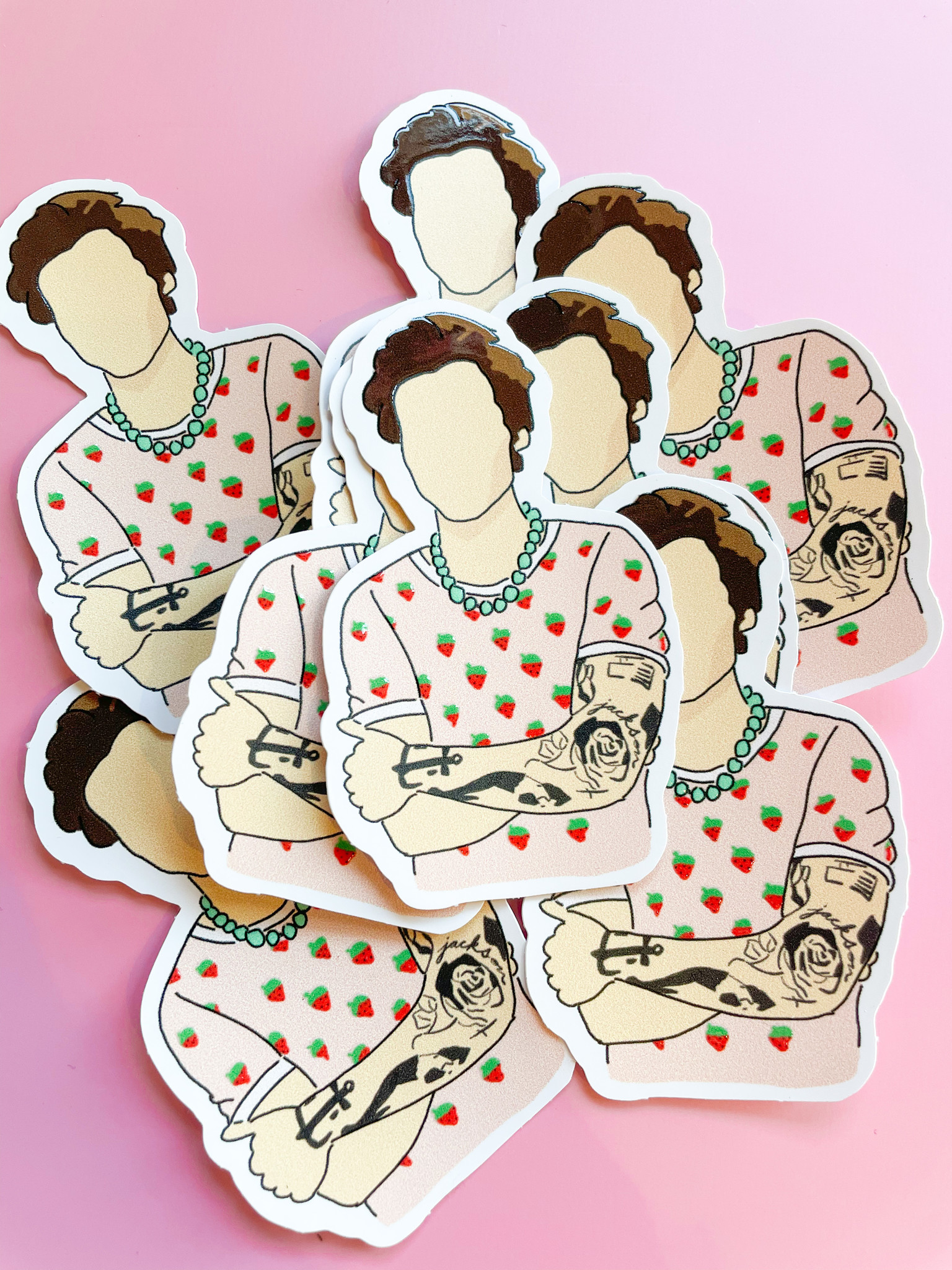 Strawberry Harry Styles Sticker - Rock Paper Scissors
