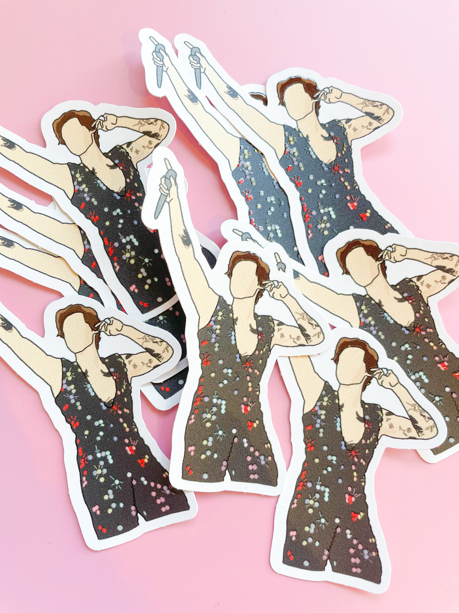 Sequined Harry Styles Sticker - Rock Paper Scissors