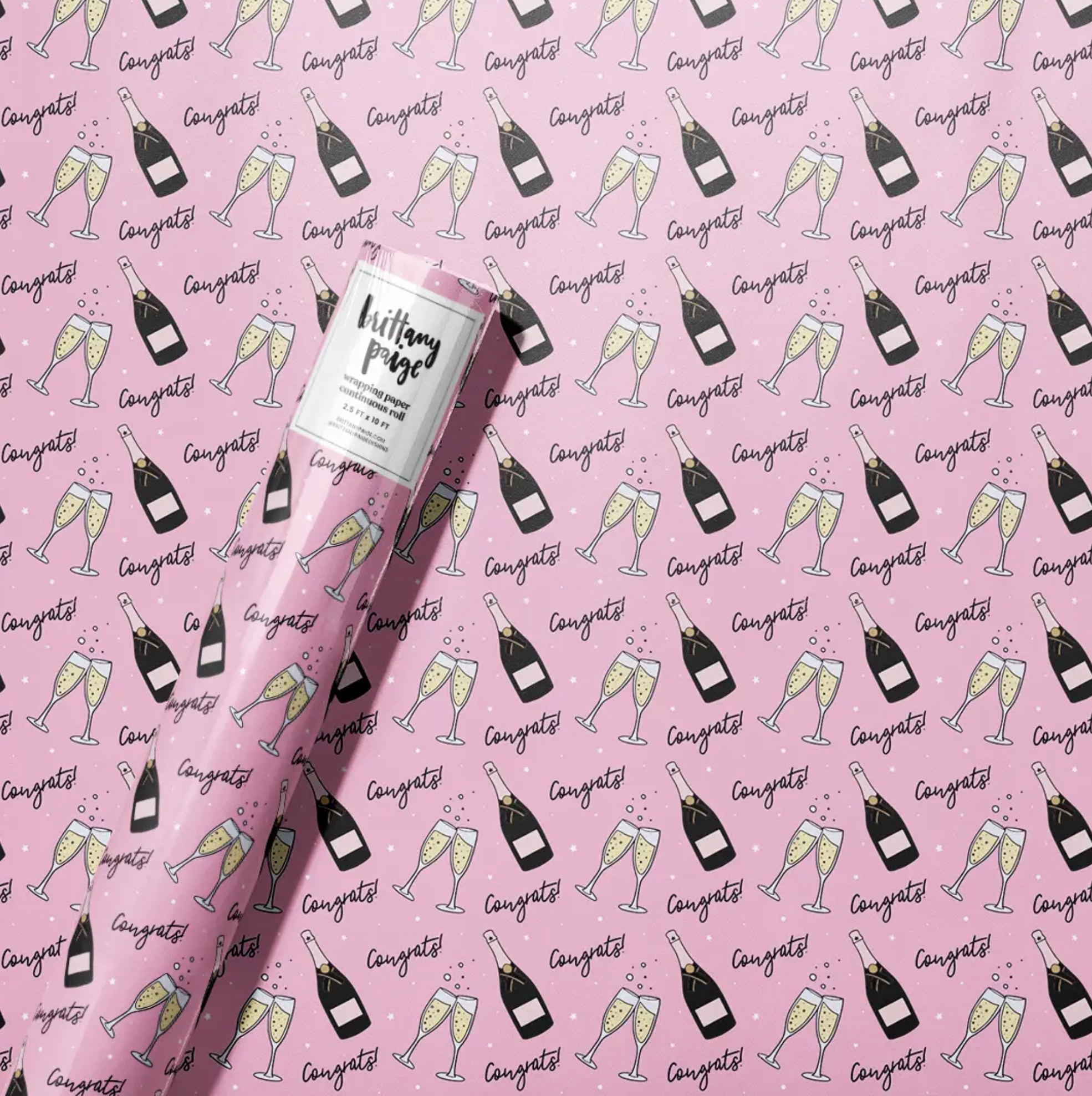 Congrats Champagne Wrapping Paper - Rock Paper Scissors