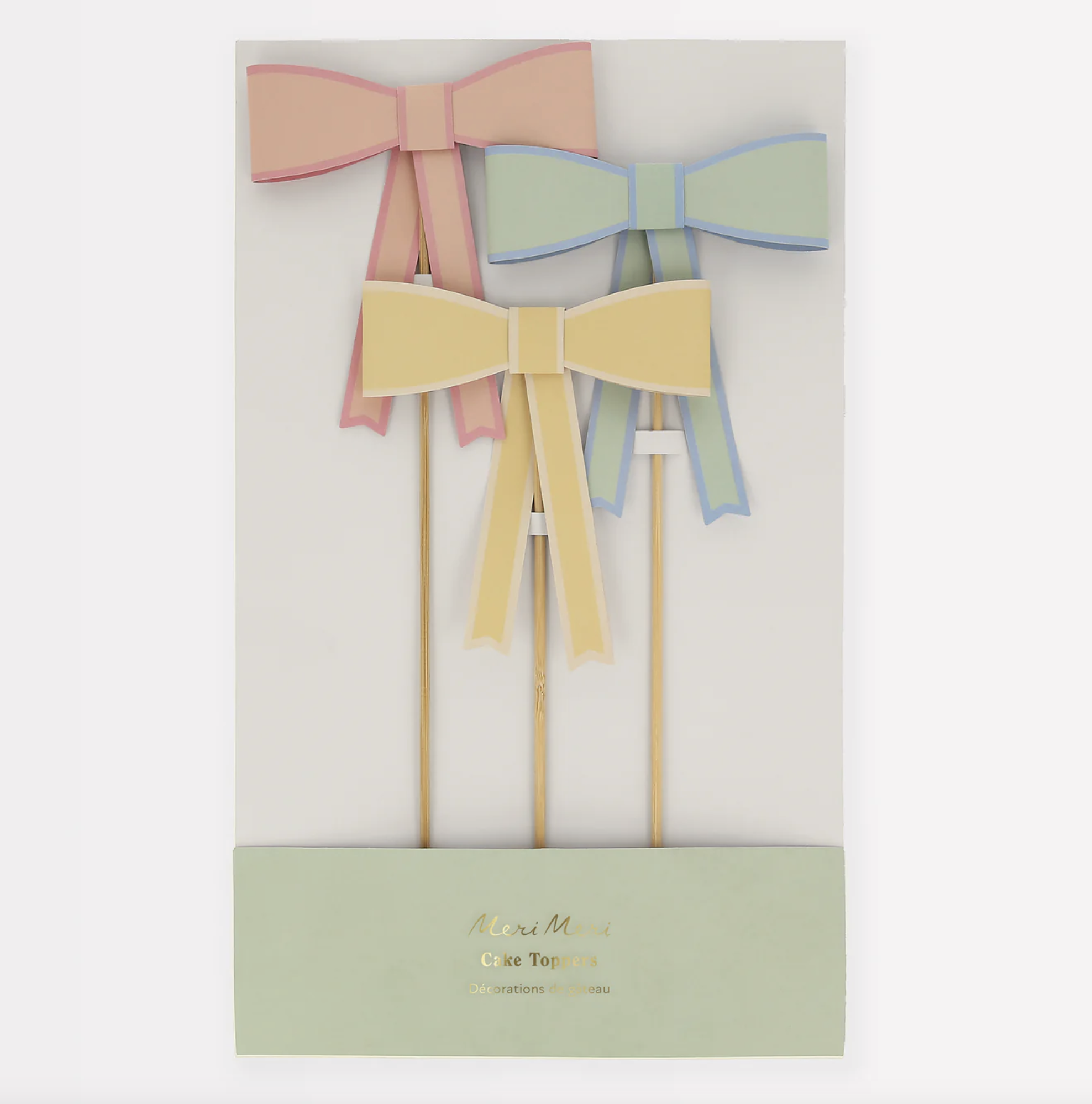 Pastel Bow Cake Toppers - Rock Paper Scissors