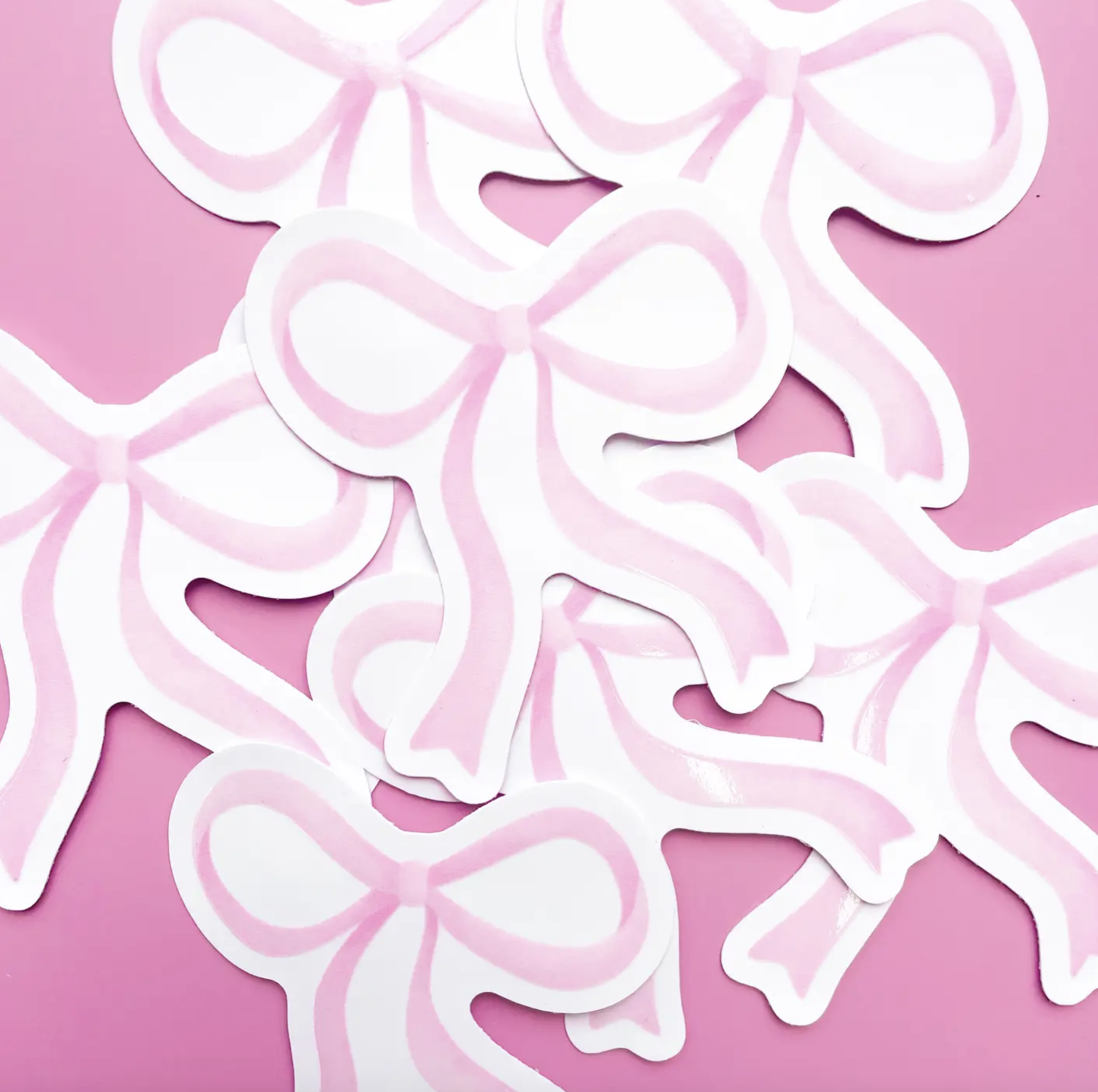 Pastel Pink Bow Sticker - Rock Paper Scissors
