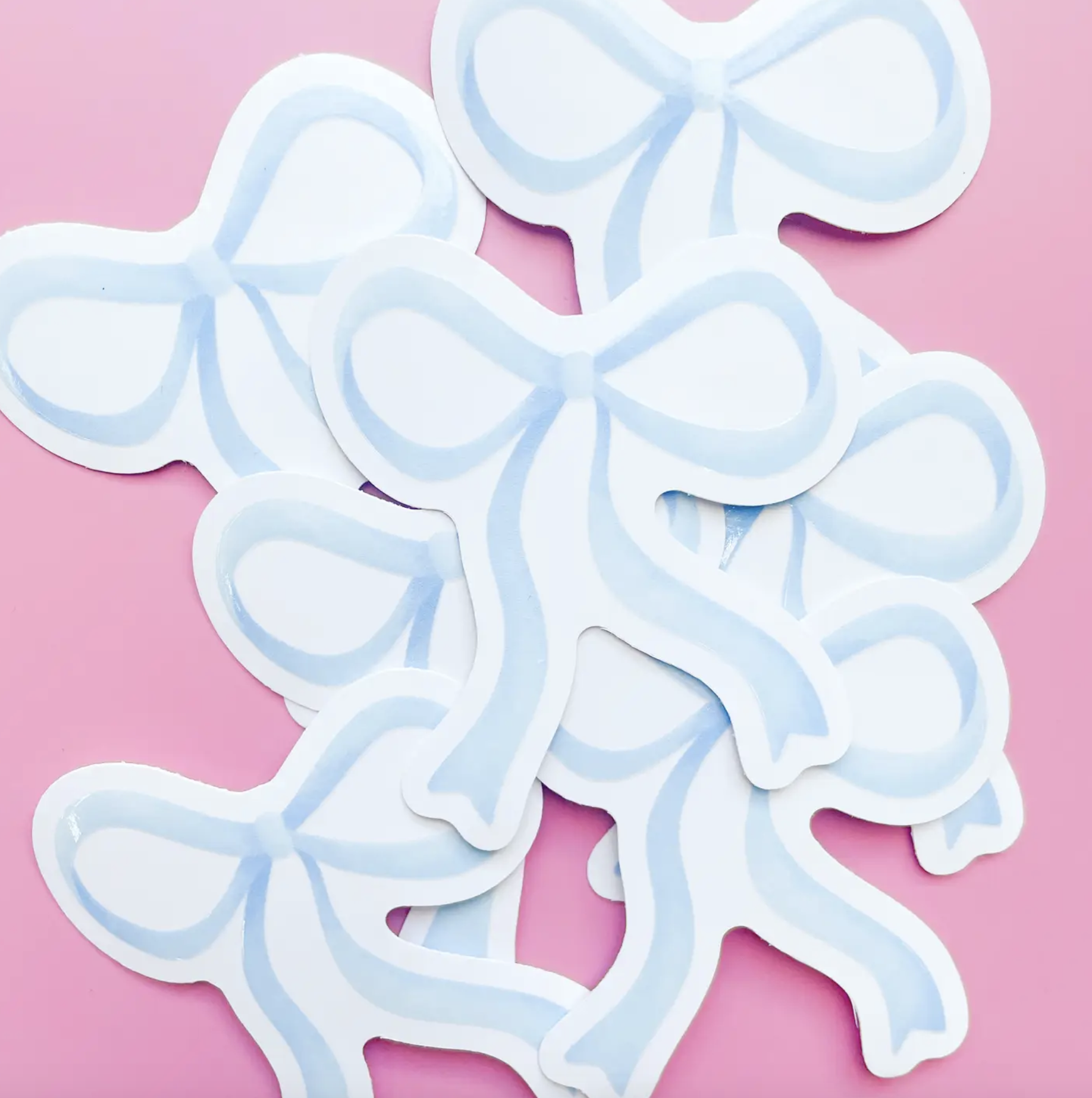 Pastel Blue Bow Sticker - Rock Paper Scissors