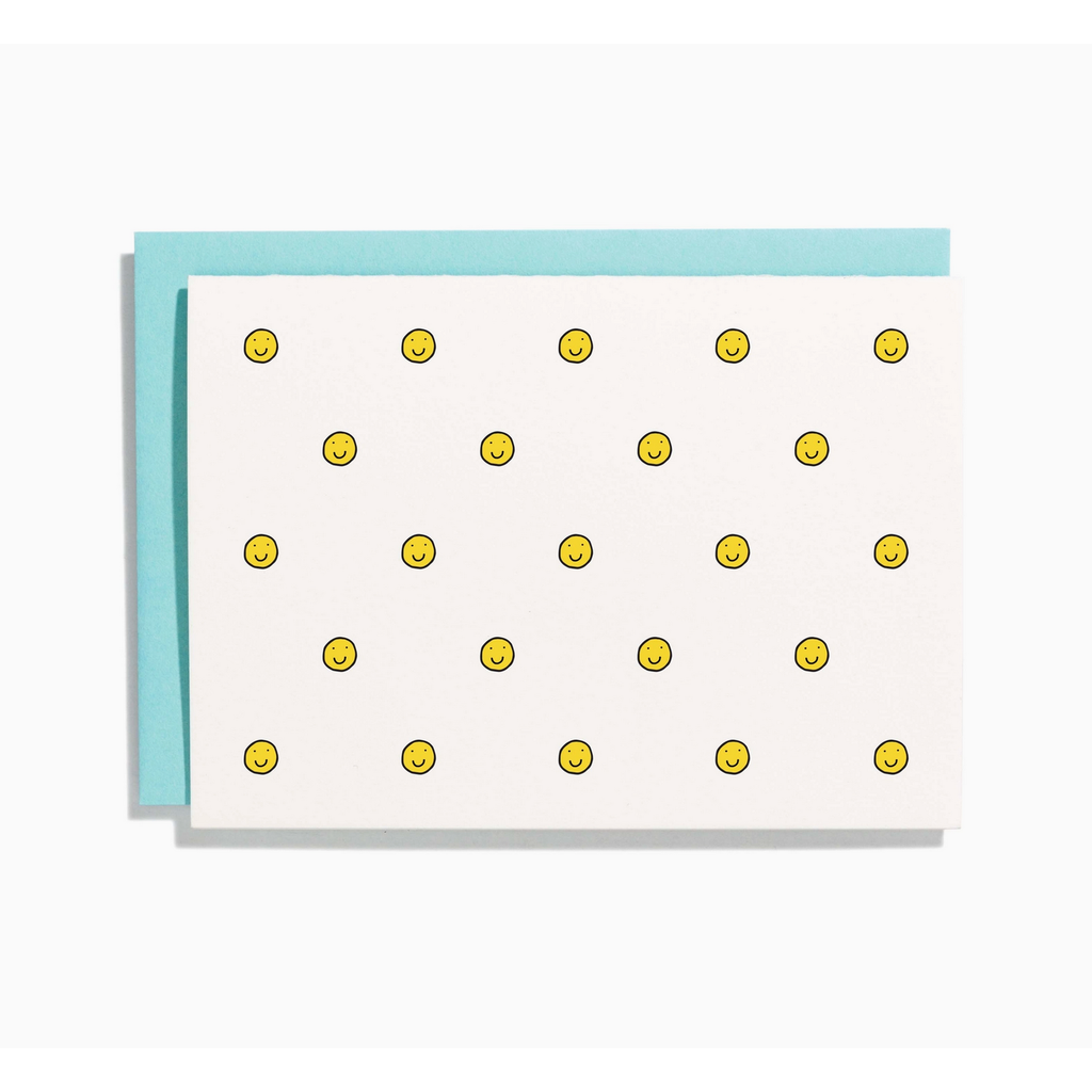 Smiley Face Pattern Letterpress Card Box Set - Rock Paper Scissors