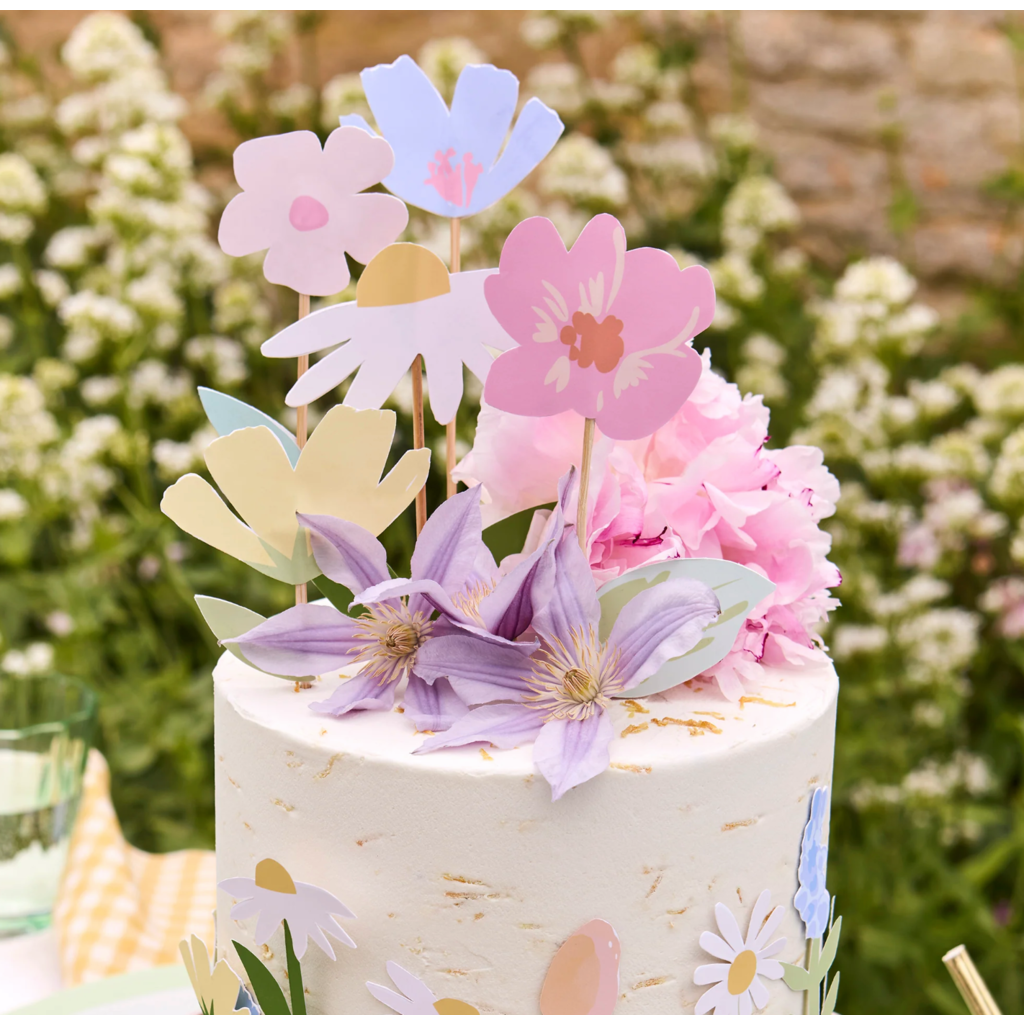 Flower Cake Wrap & Toppers - Rock Paper Scissors