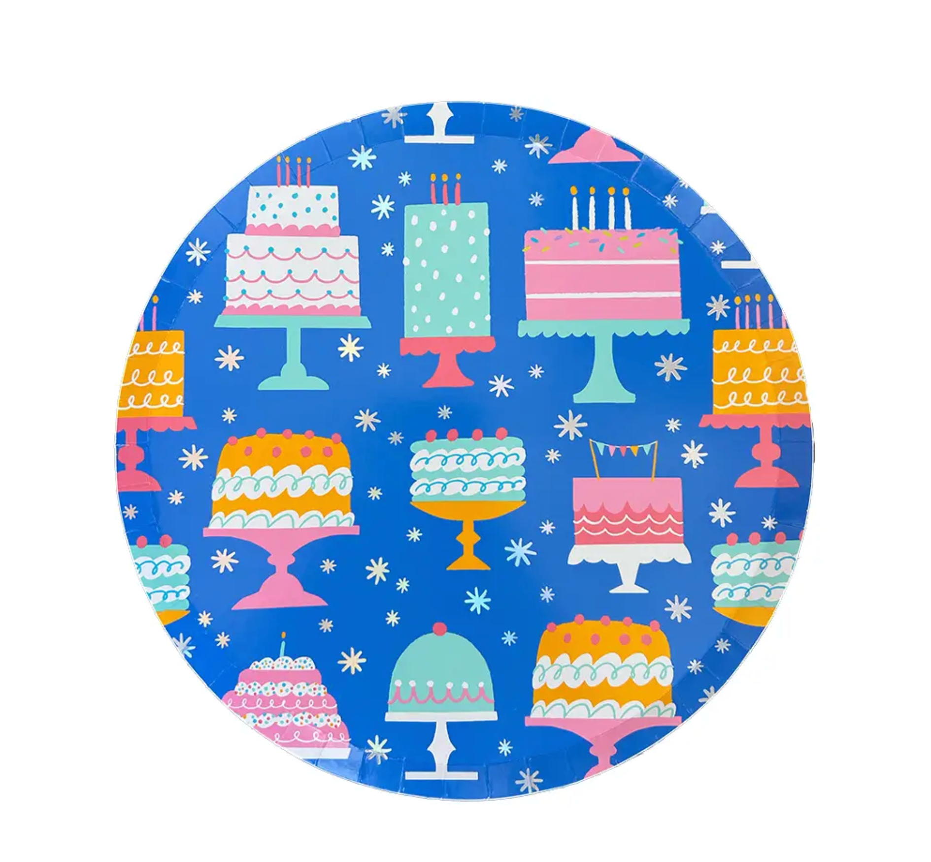 It's A Birthday Large Cake Print Plates - Rock Paper Scissors