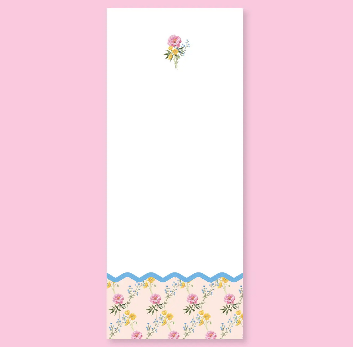 Watercolor Floral Ric Rac List Notepad - Rock Paper Scissors