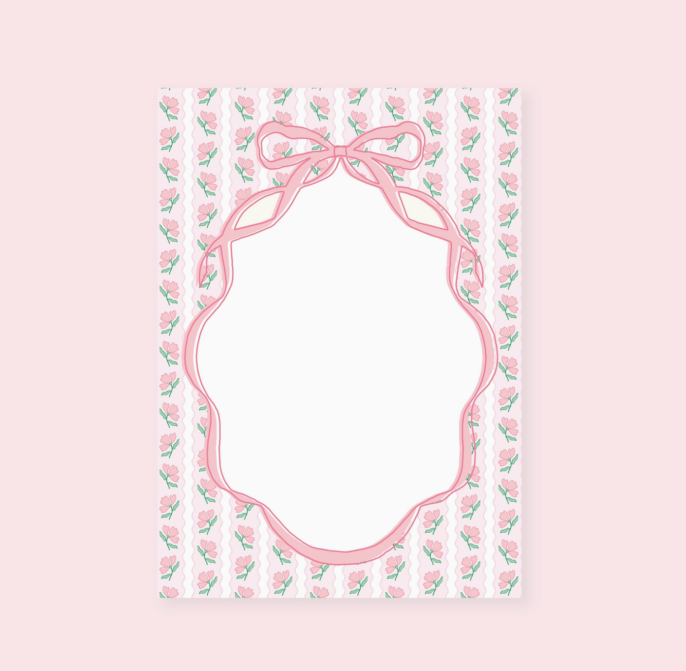 Pink Flower Ribbon Notepad - Rock Paper Scissors