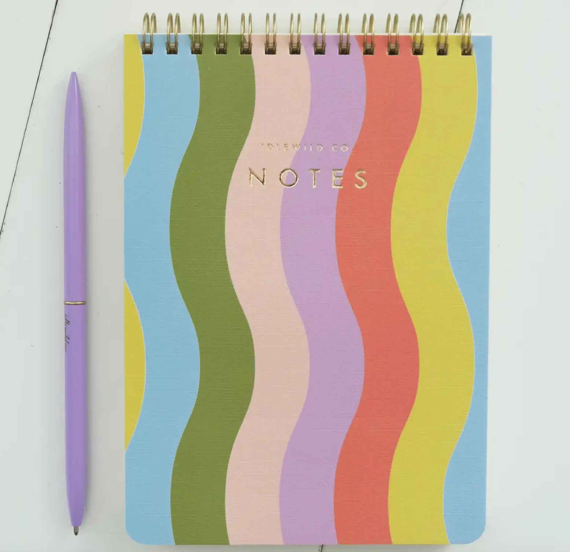Wavy Rainbow Spiral Jotter - Rock Paper Scissors
