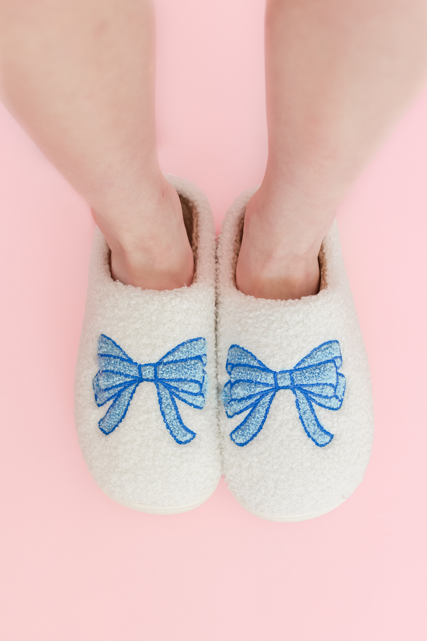 Blue Bow Slippers - Rock Paper Scissors