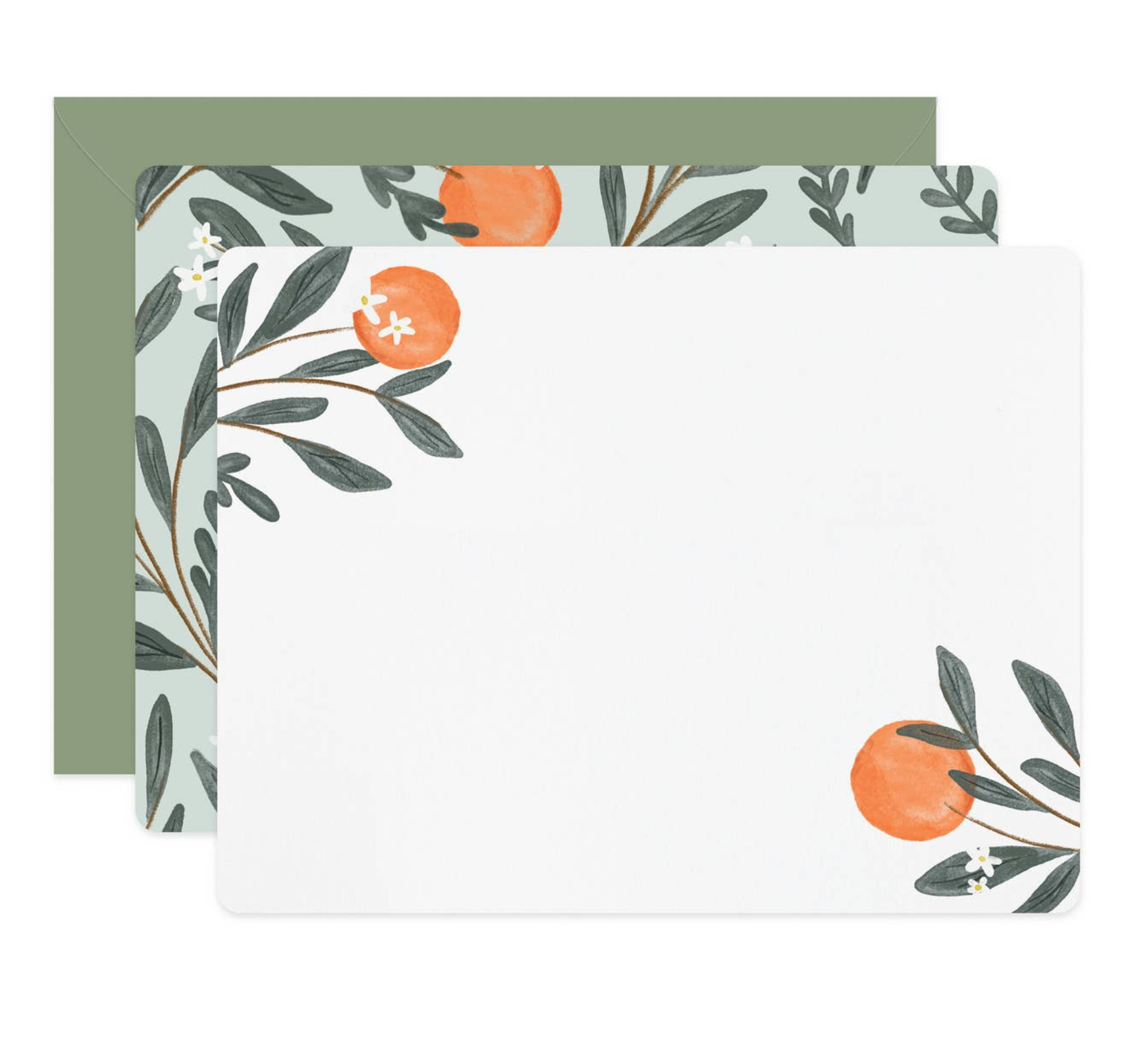 Orange Vine Flat Notes Boxed Set of 6 - Rock Paper Scissors